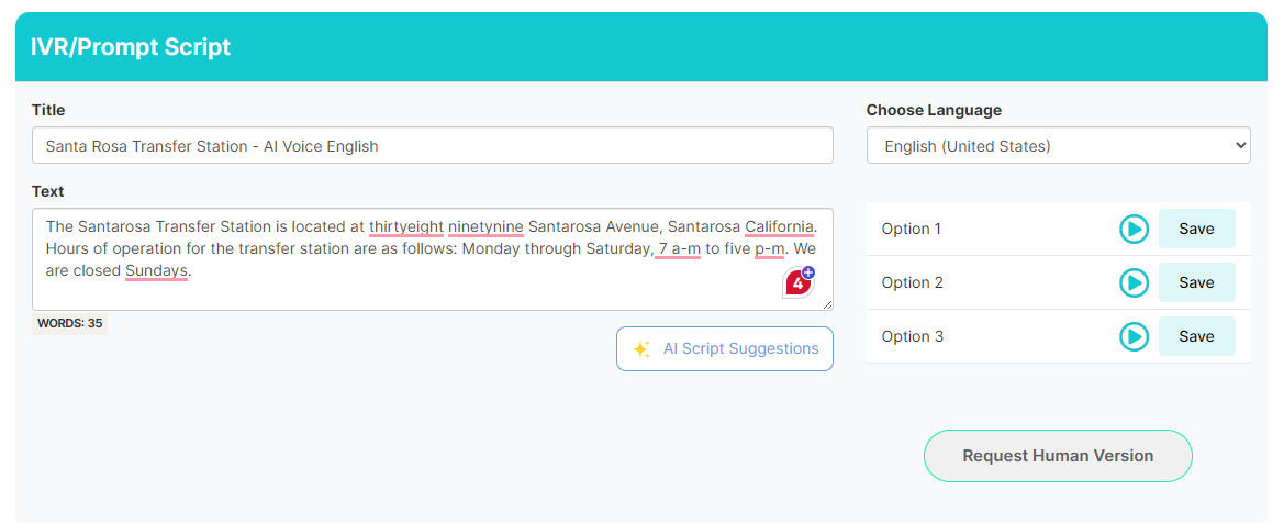 AI Voice Text To Speech For IVR Q & A - Easy on Hold Knowledgebase